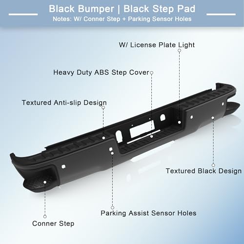 Rear Step Bumper Assembly Compatible for 20142018 Chevrolet Chevy Silv ...